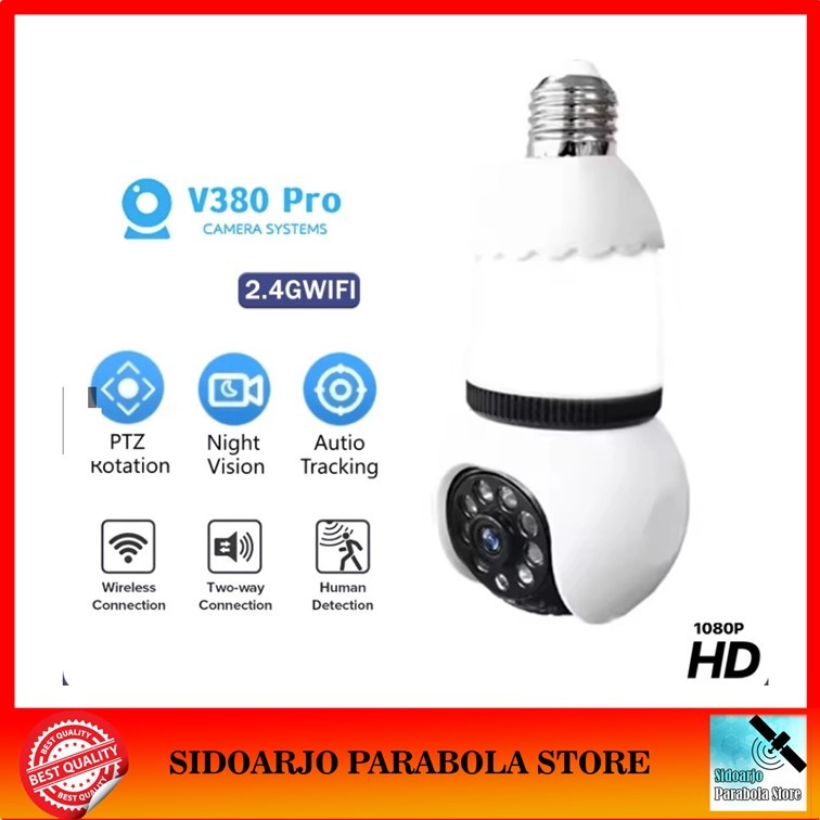 Cctv IP Camera Ipcam Bulb Lamp Panorama PTZ 360 Degree Full HD 1080p 2 ...