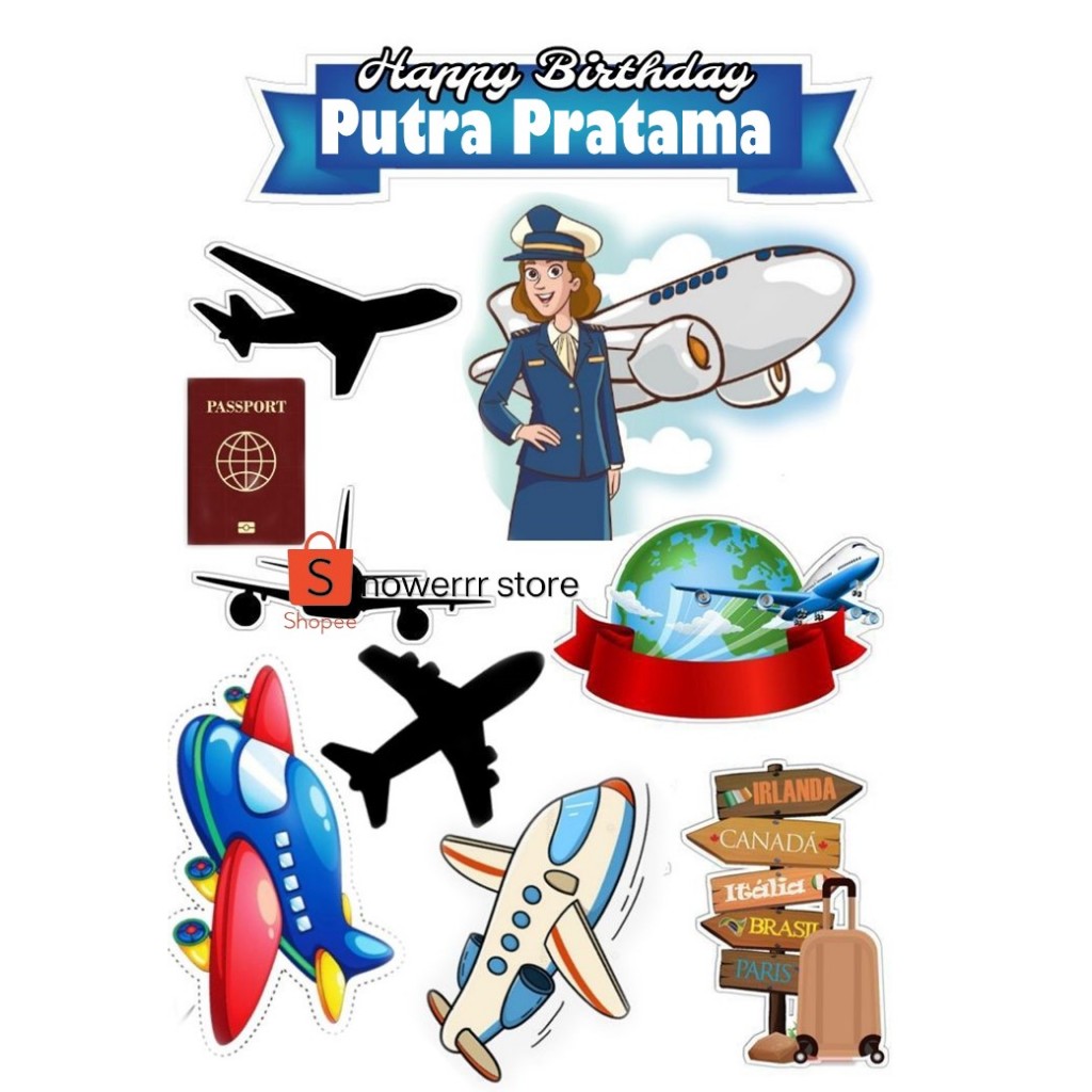 Custom Pilot Profession Theme Cake Topper/BIRTHDAY/Airplane Pilot ...