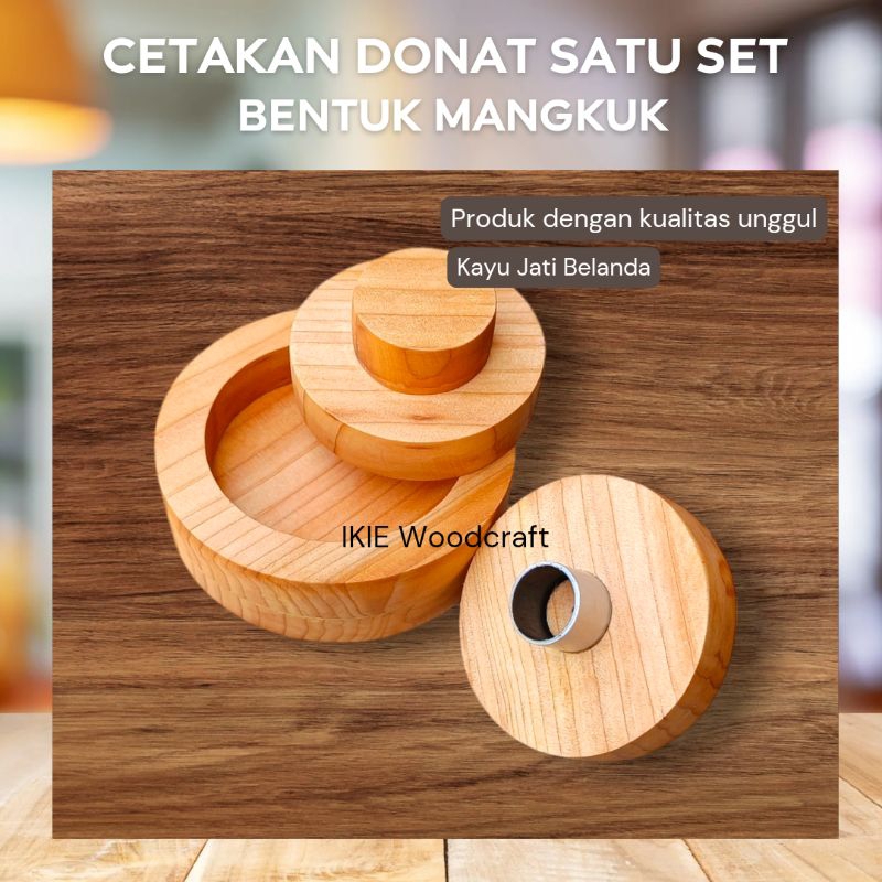 IKIE (N) Wooden Donut Mold a set with bowl shape puncher NEW | Shopee ...