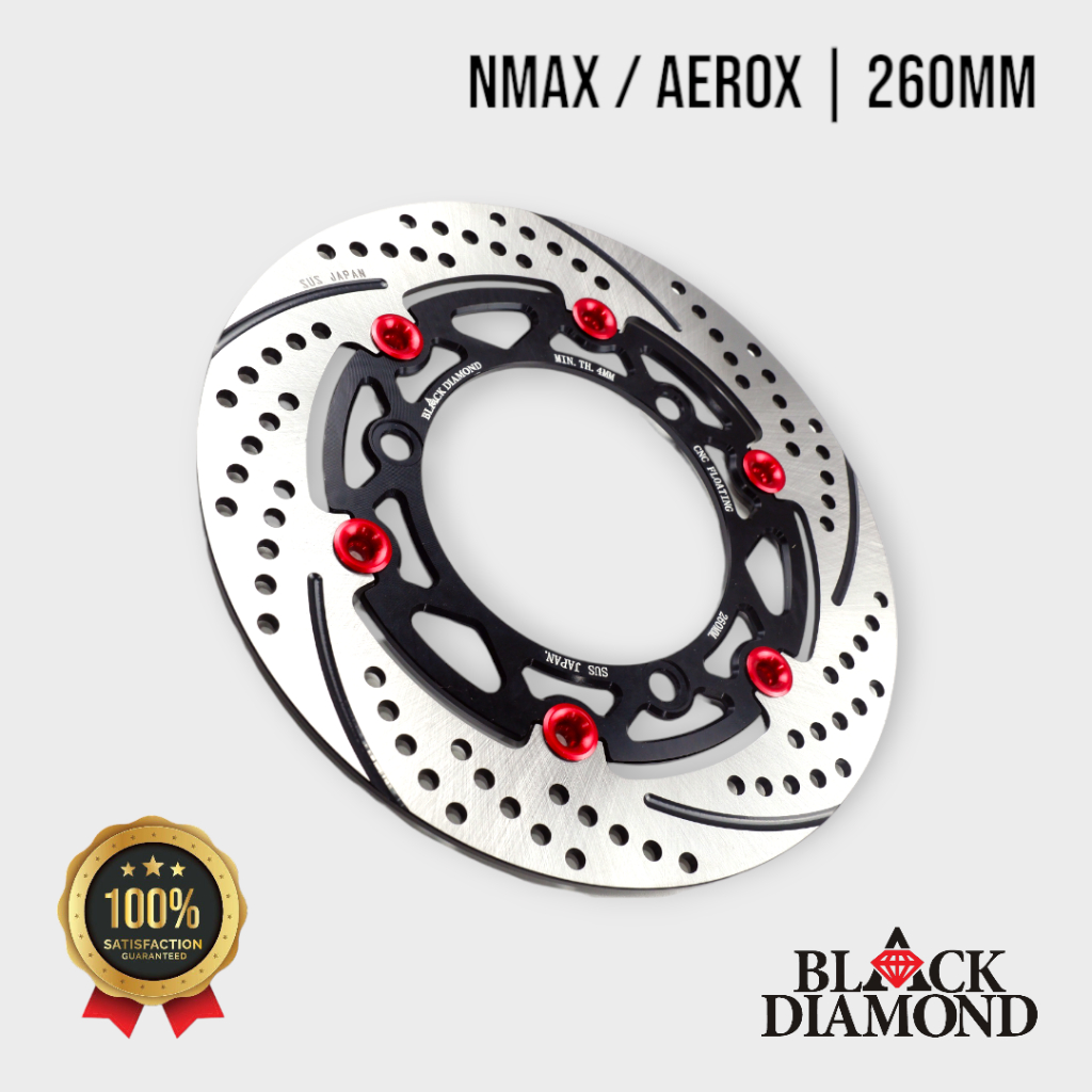 Black Diamond - Front Disc Brake 260mm AEROX Old New NMAX Connected Turbo Front Disc Plate ...