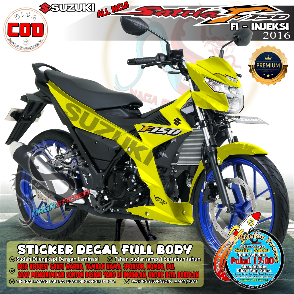 Full Body Decal Sticker SUZUKI SATRIA F150 FI 2016 Simple Motif NS10401 ...