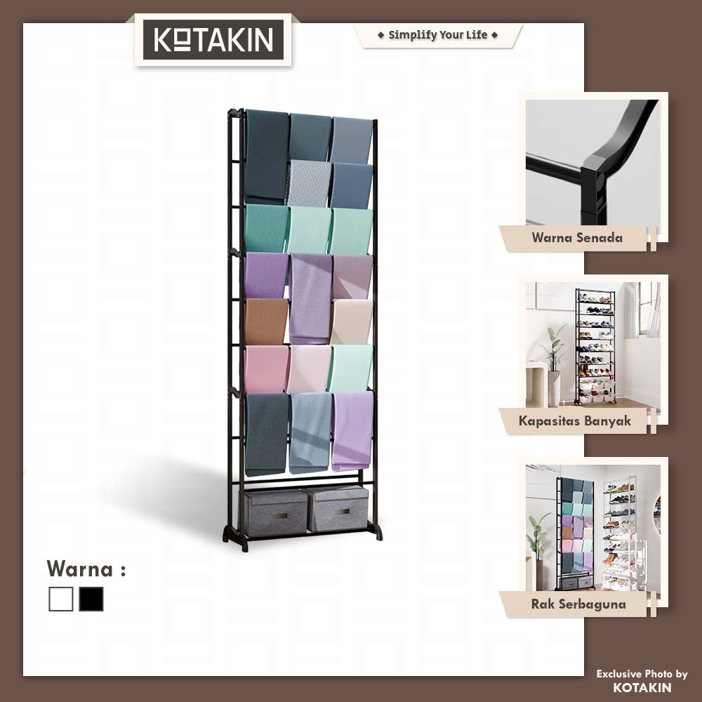 GANTUNGAN KOTAKIN Hijab Rack 10 Layers 2 Sides Sturdy Multifunctional ...
