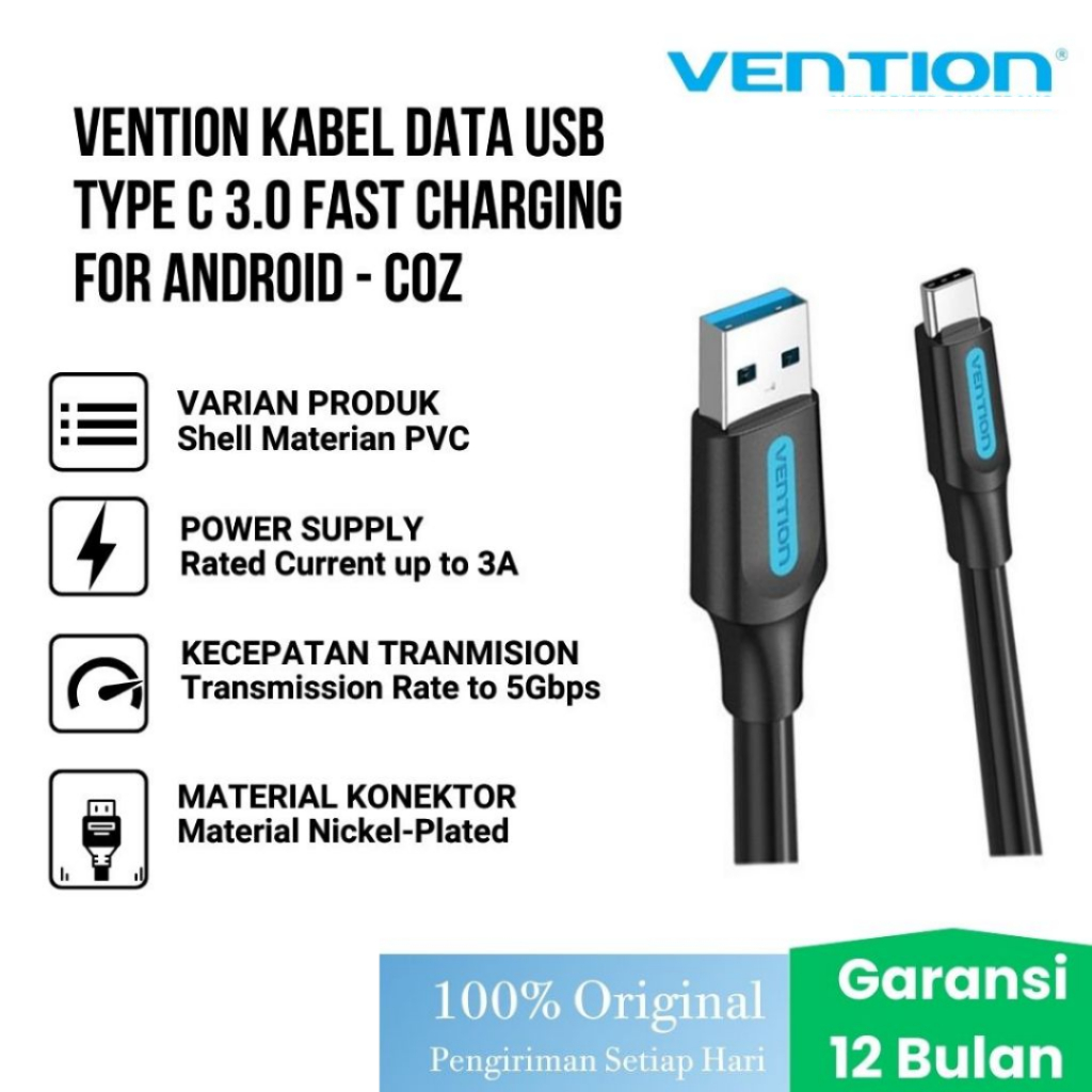 Vention USB Type C 3.0 Fast Charging Data Cable for Android | Shopee ...