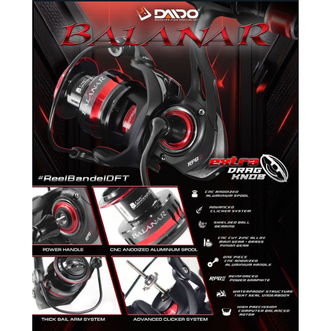 Daido BALANAR / ARCTIC Fishing Reel 7 BEARING ALUMUNIUM SPOOL AND ...
