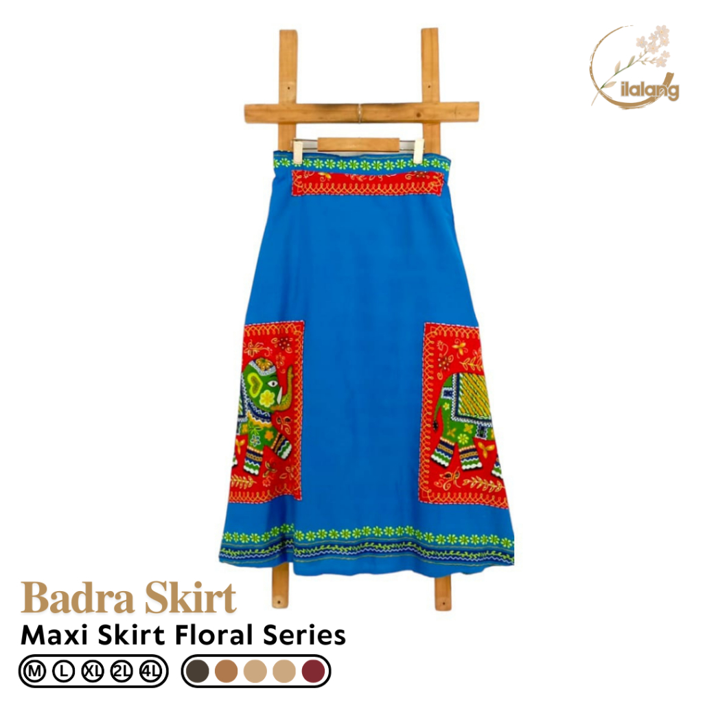 KATUN Badra Maxi Skirt - Contemporary Cotton Elephant Motif Skirt 0207 ...