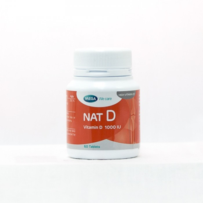 Mega NAT D 1000 NAT-D BOTTLE CONTAINS 60 TABLETS - Vitamin D3 1000 IU ...