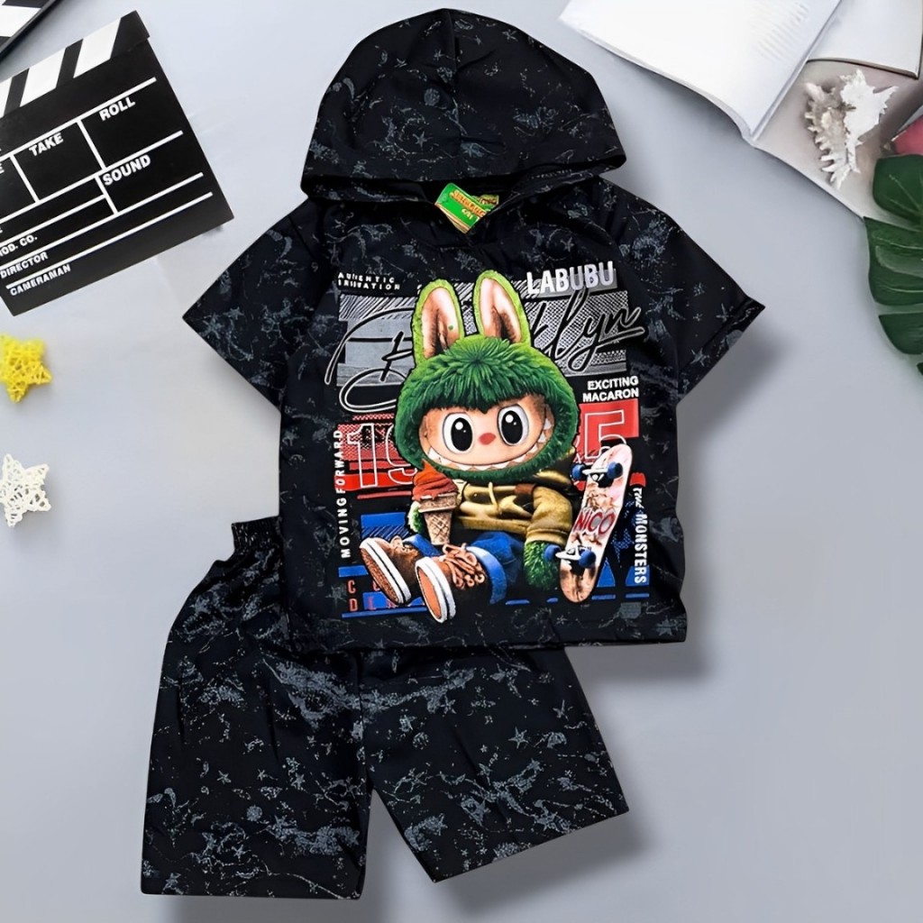 KATUN Children's Suit with Labubu Print, Cotton Hoodie Model, Ages Wear ...
