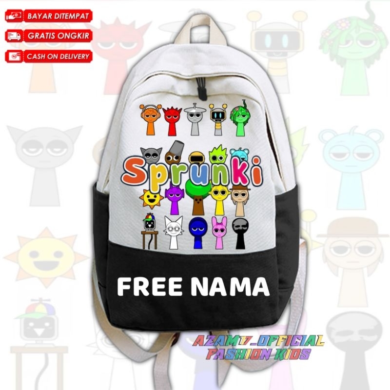 Sprunki INCREDIBOX CHILDREN'S BACKPACK ALL CHARACTERS FREE NAME ...