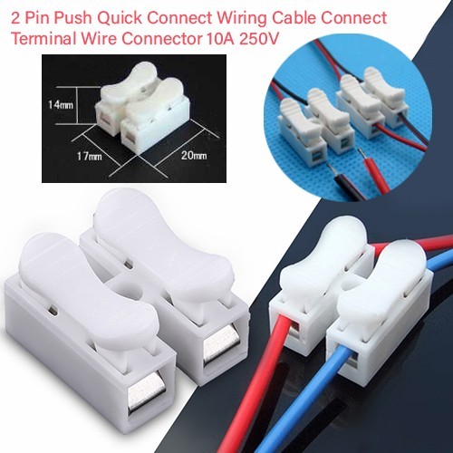 Push Quick Wiring Cable Connector Terminal 2 Pin Cable Connector ...