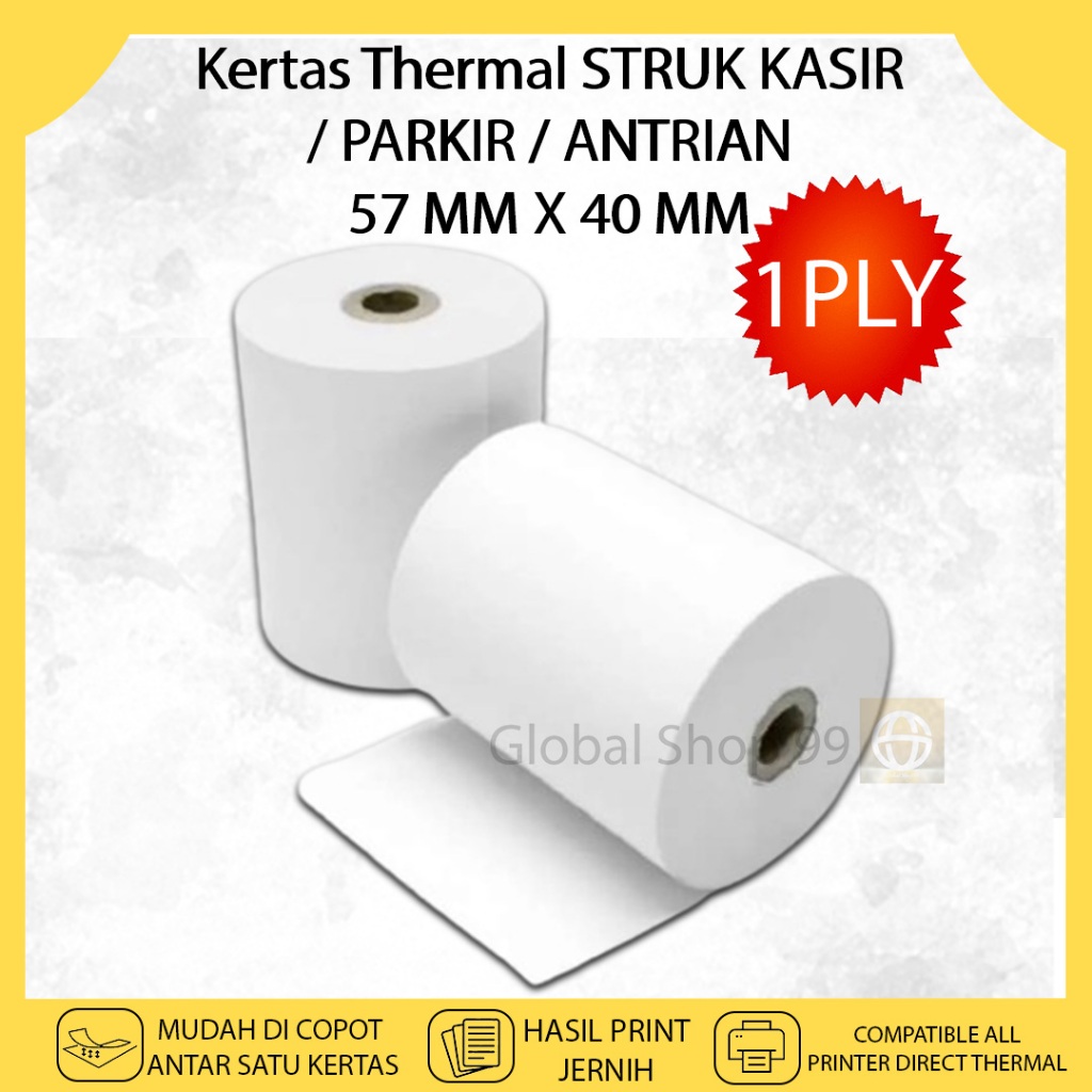 Queue Parking Cashier Receipt PAPER 57 X 40 1PLY HVS PAPER One Double ...