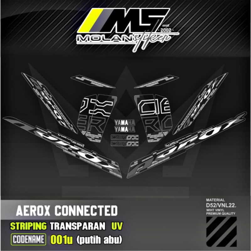 Decal Sticker Striping Variation Transparent Uv Aerox 155 Connected ...