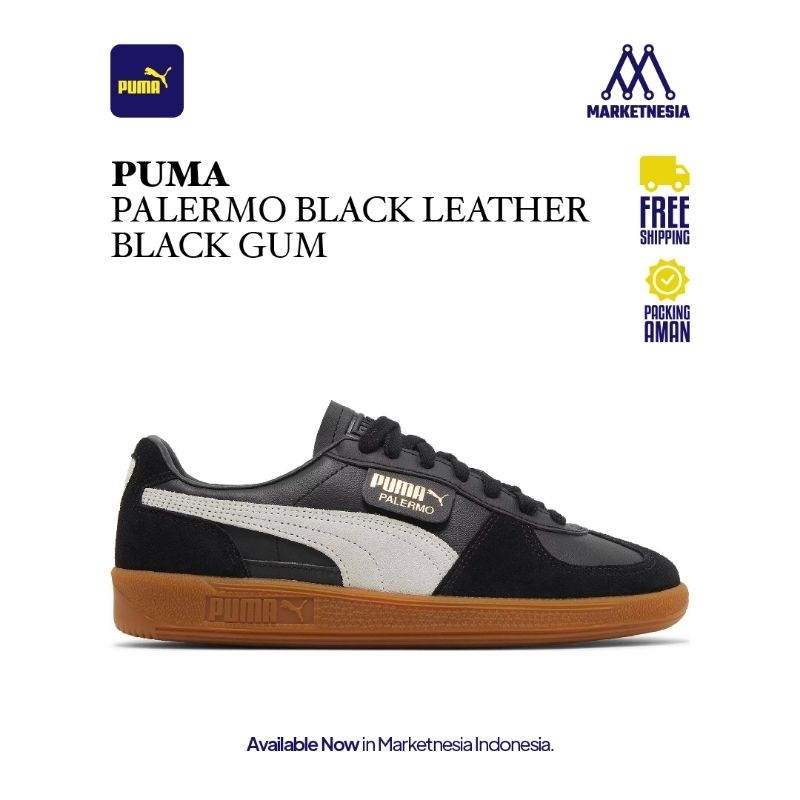 Puma Palermo Black Leather Black Gum 100% Original | Shopee Philippines