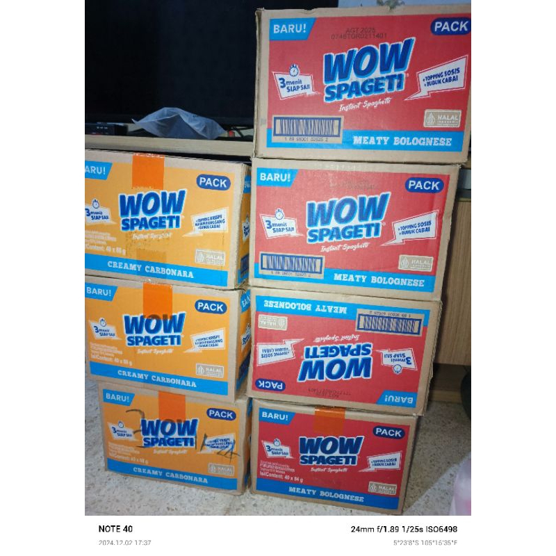 1 box contains 40 pcs of wow carbonara bolognese spaghetti | Shopee ...