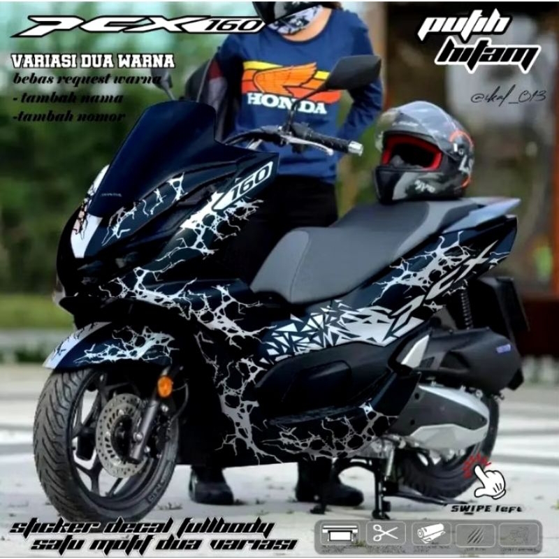 HITAM Pcx 160 Full Body Sticker Decal, Full Block Variation / Decal ...