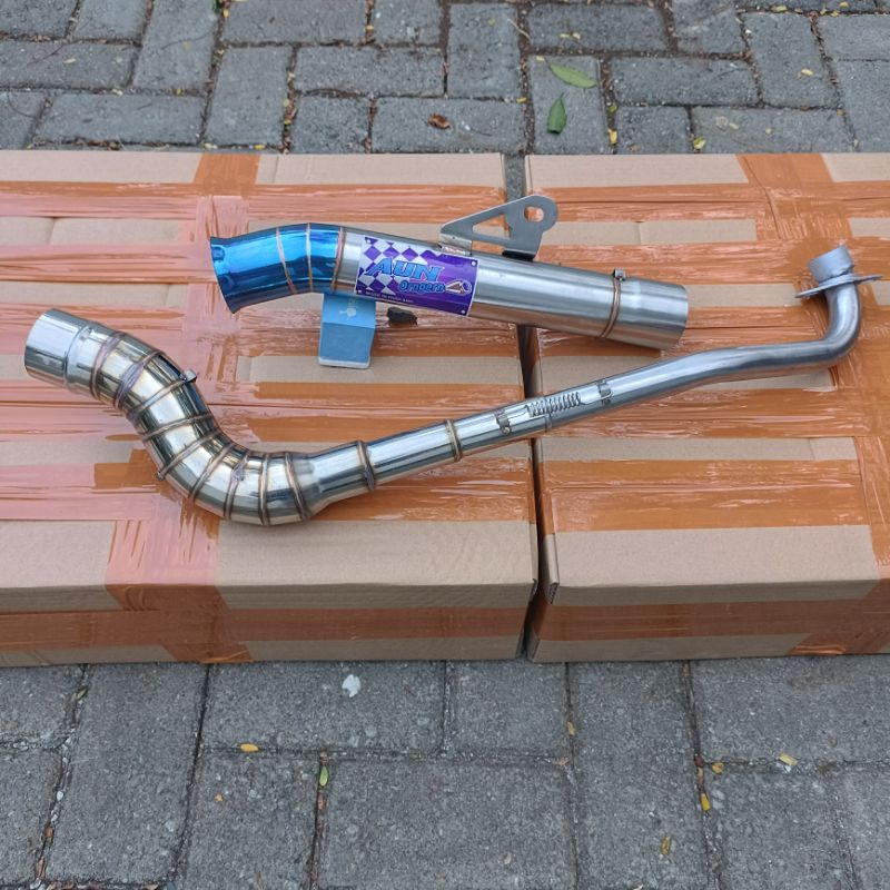 Aun Open spec pipe 51mm Canister and big elbow for Wave110/125 Xrm110 ...