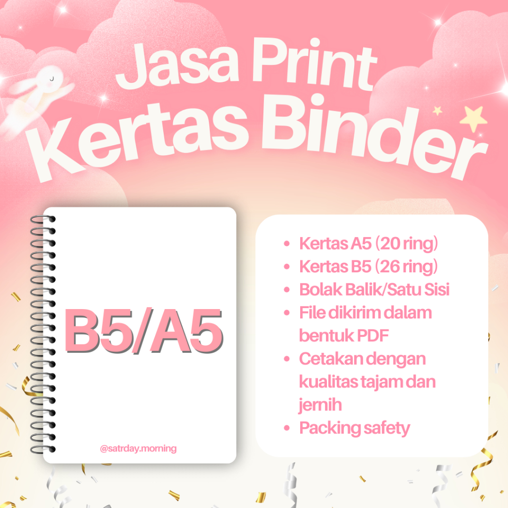 HITAM PUTIH 100 gsm A5/B5 Binder Paper Printing Services (Colored/Black ...