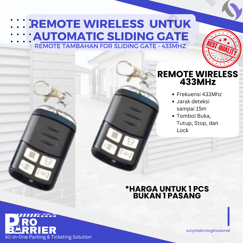 MESIN Remote Wireless 433MHz SLIDING GATE / Additional Remote Control ...
