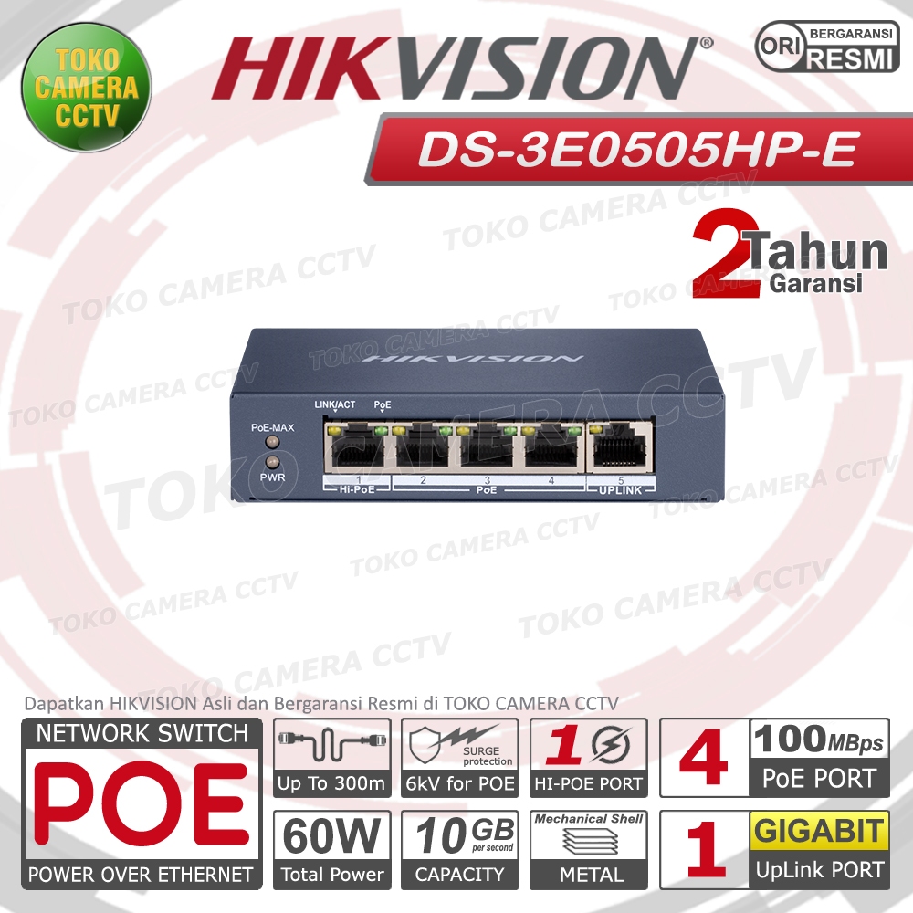 Switch POE 4 PORT GIGABIT HIKVISION DS-3E0505HP-E HIGH POWER | Shopee Philippines