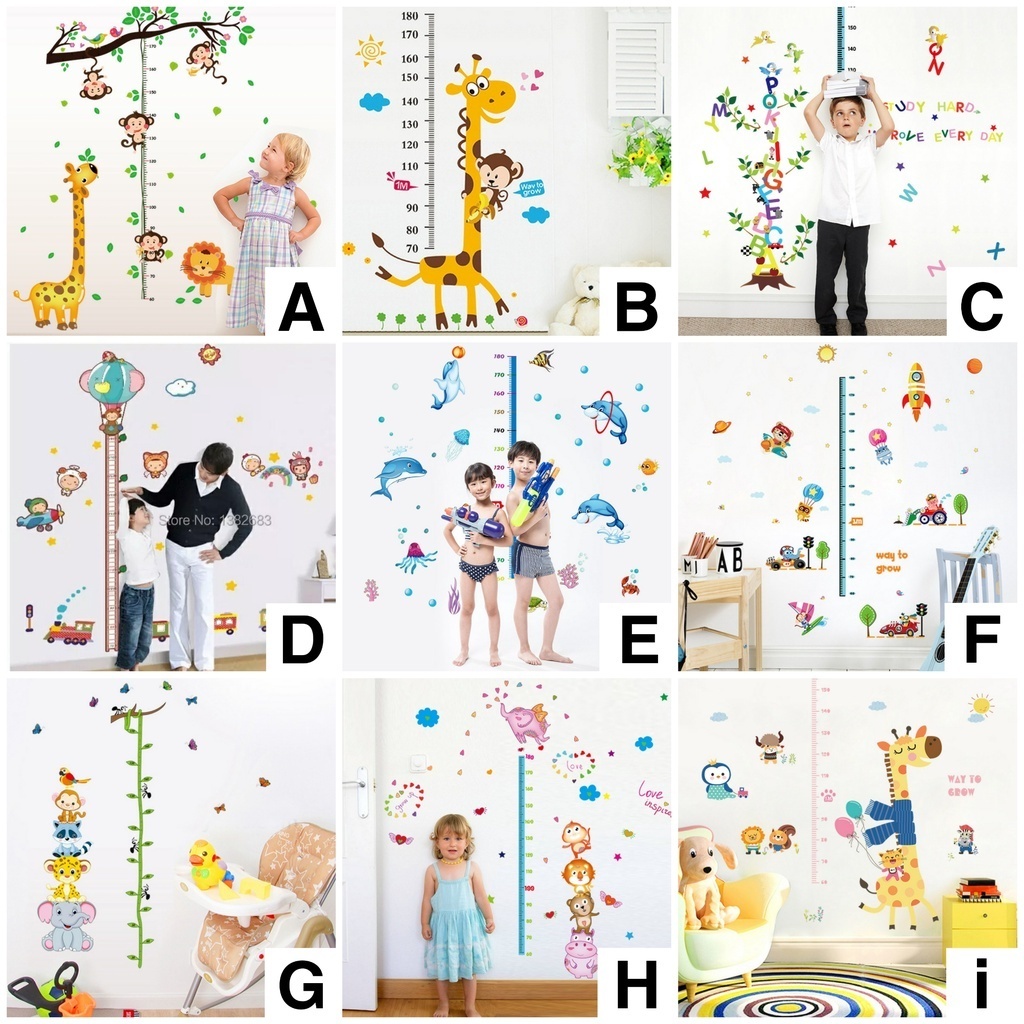 TS Character Height Measuring Wall Sticker / Grow Up Wall Sticker 180cm ...
