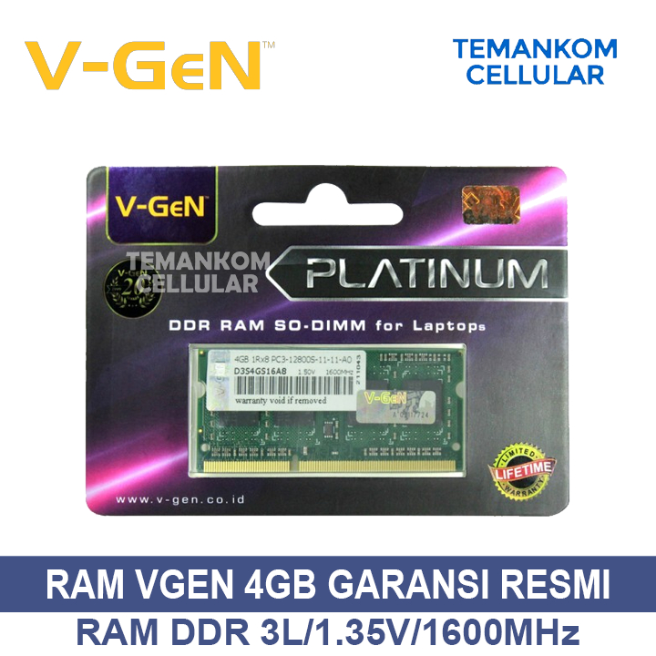 Memory RAM Laptop VGEN 4GB DDR3L DDR4 sodim for laptop SO DIM Laptop ...