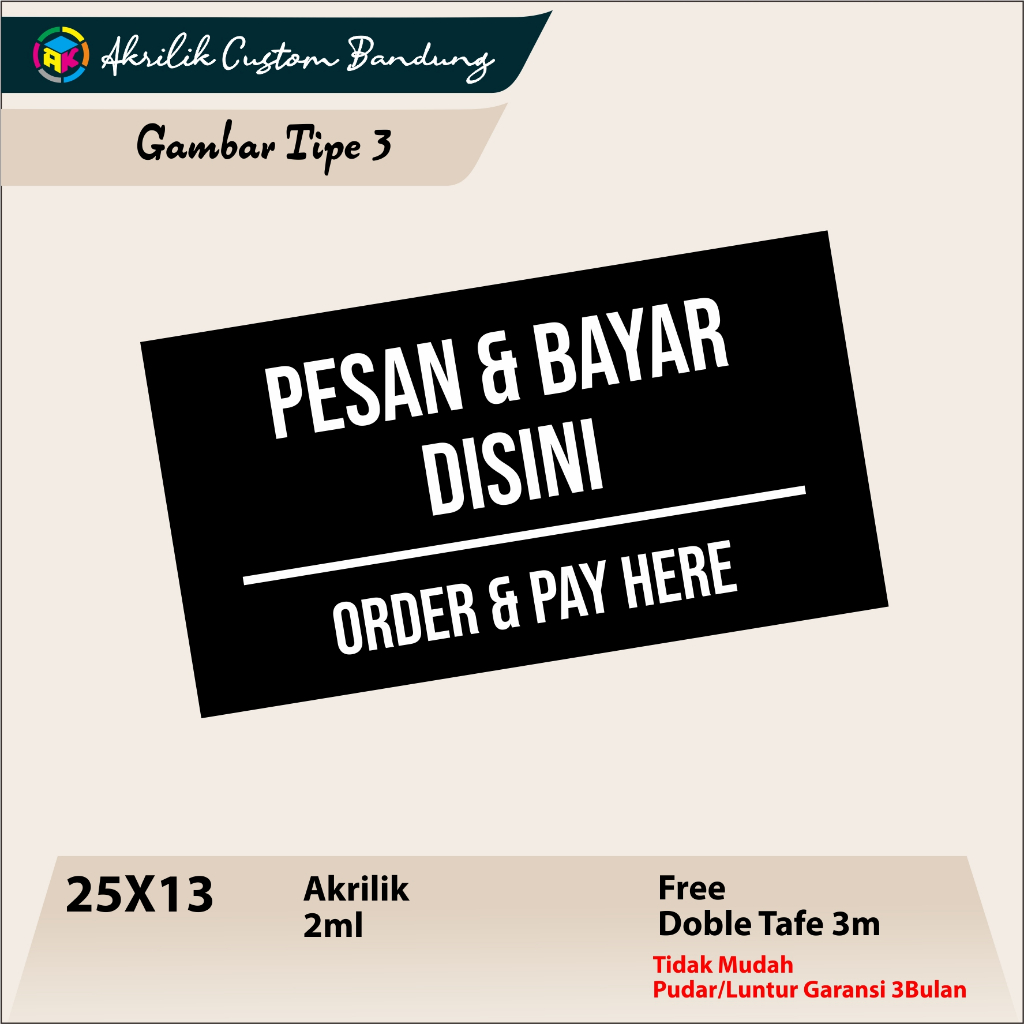 Hanging Acrylic Sign / Cashier Stick TYPE 3 | Shopee Philippines