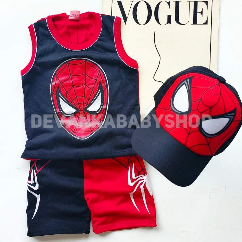 CHILDREN'S SET SINGLET SPIDERMAN MOTIF BOY'S LEKBONG SUPERHERO CLOTHES ...