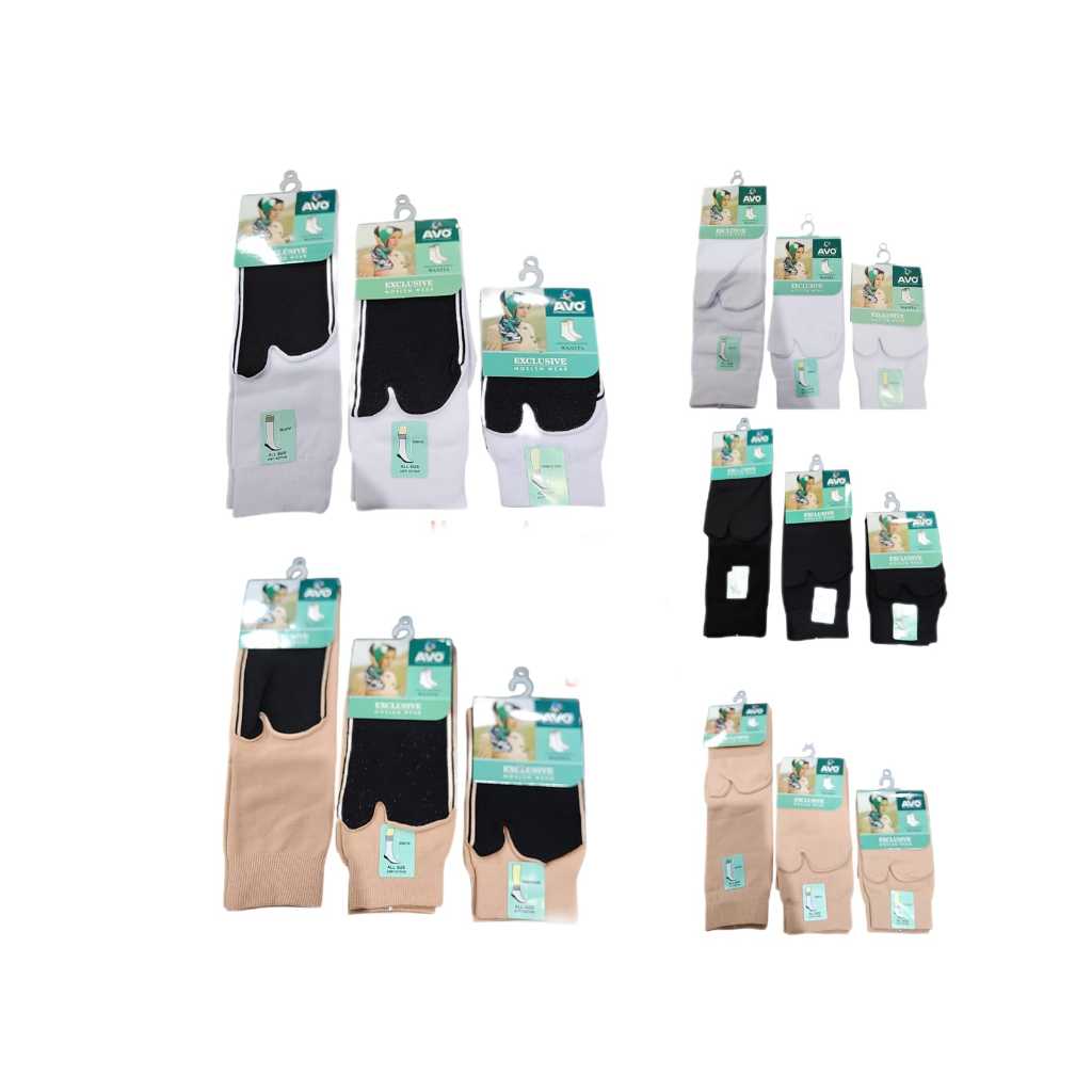HITAM Premium Quality Hijab Black Palm Cream Muslimah Women's Toe Socks ...