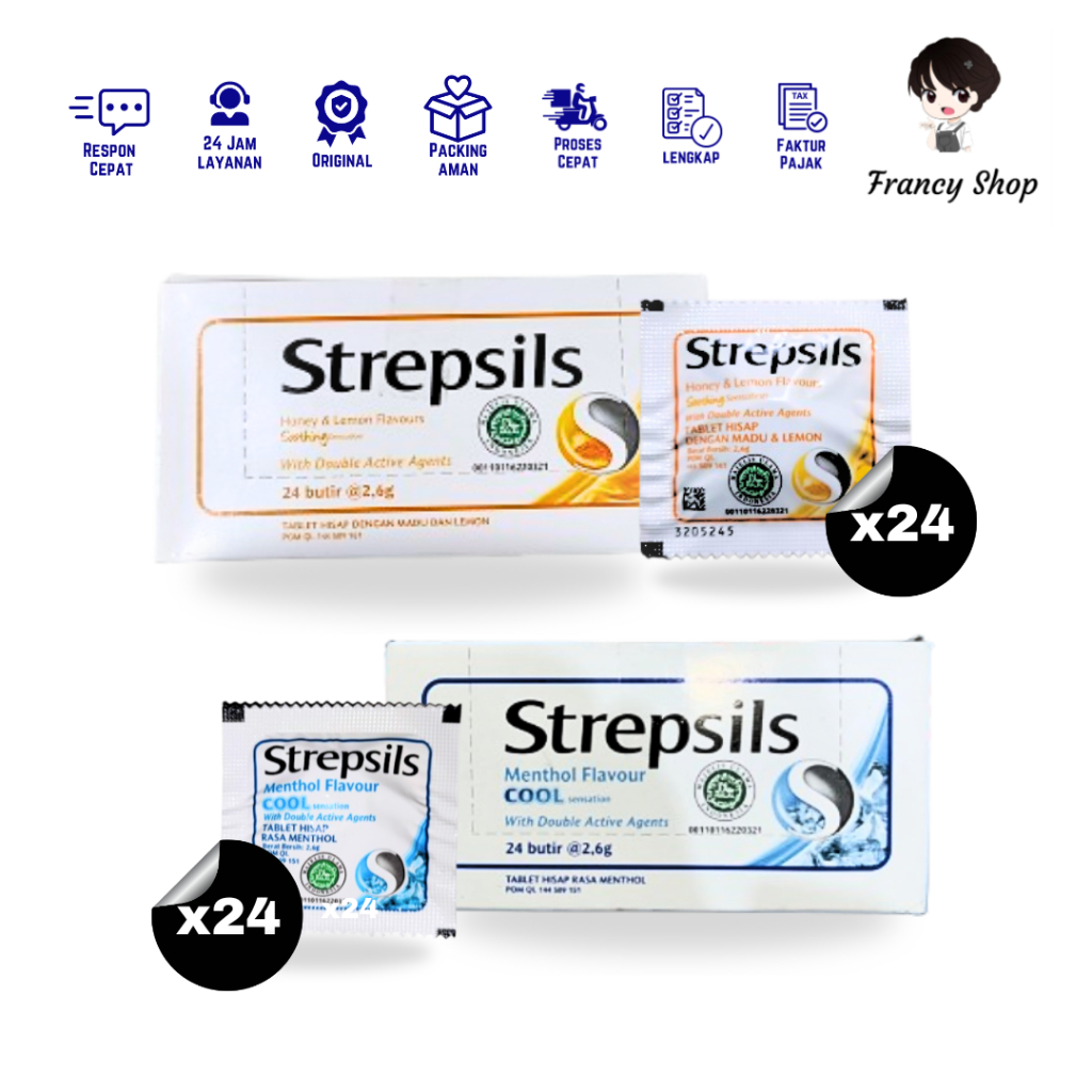 Strepsils Cool Mint / Honey & Lemon Package 1 BOX Strepsils Lozenges ...