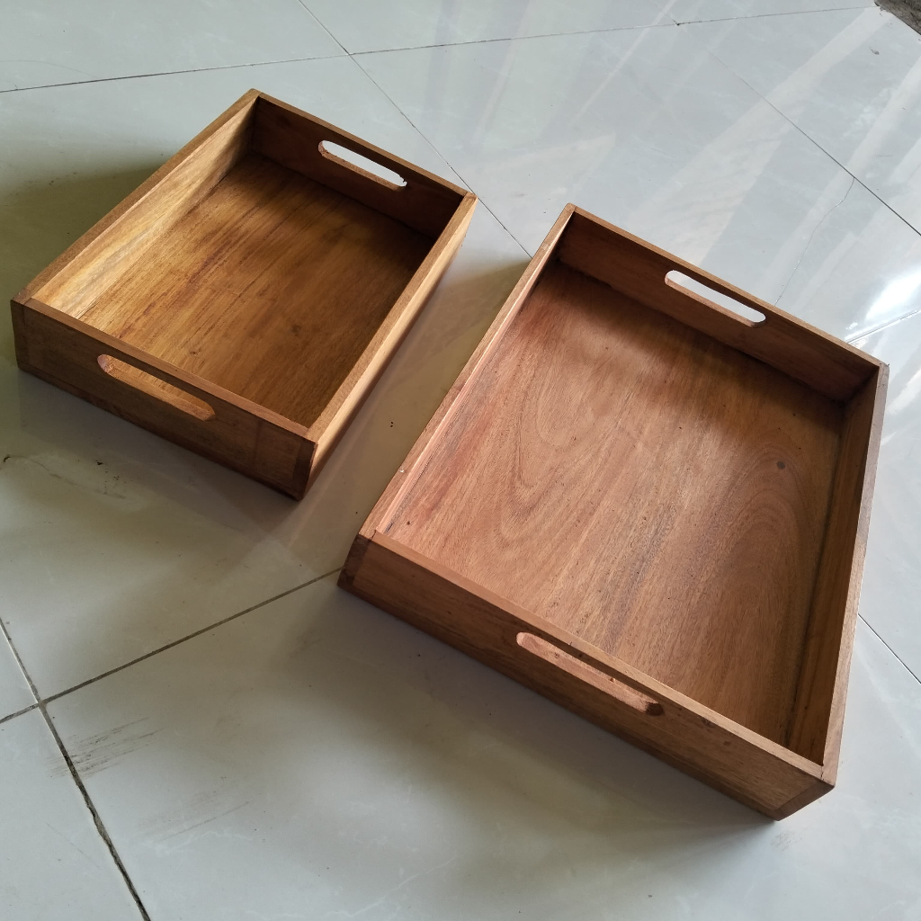 KAYU Jumbo full wooden tray / Aesthetic Wooden Tray | Shopee Philippines