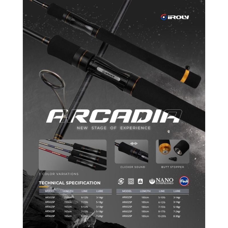 Iroly Arcadia fishing rod 150/165/180 cm-joran Galapung Galatama ...