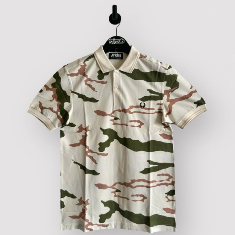 Fred Perry x Arktis Camo Polo Shirt Beige Original | Shopee Philippines