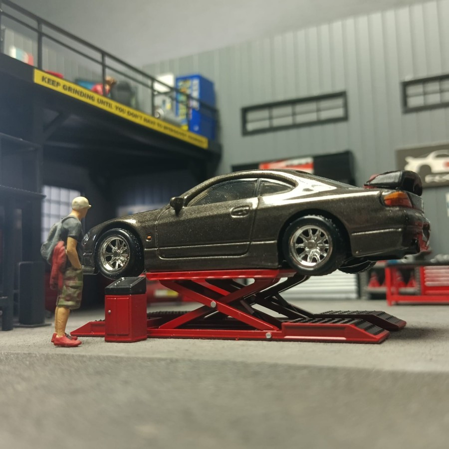 Scissors Lift Car Garage 1/64 Scale - Hotwheels Miniscale 1:64 Diecast ...