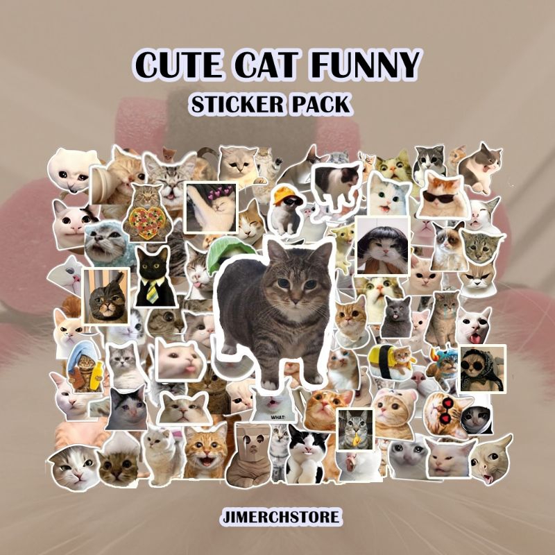 Cute STICKER FUNNY CAT CUTE CAT STICKER Pack set | Shopee Philippines
