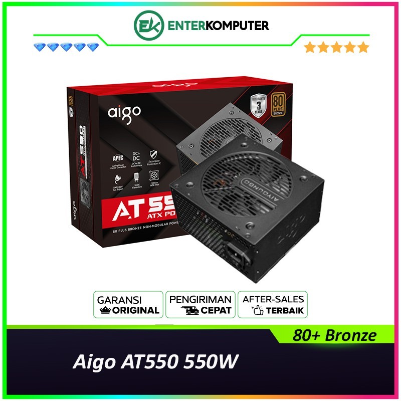 Aigo AT550 550W 80 PLUS Bronze Non-Modular / PSU 550 Watt | Shopee ...