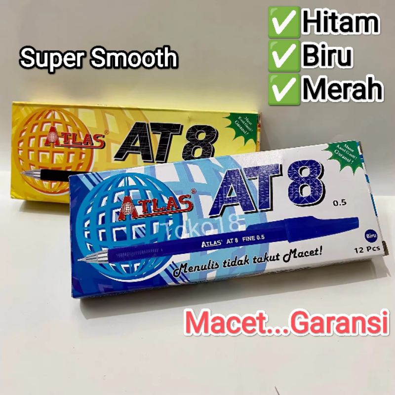 1 Pack of 12 At8 Super Smooth Pens (Anti Jamming) | Shopee Philippines