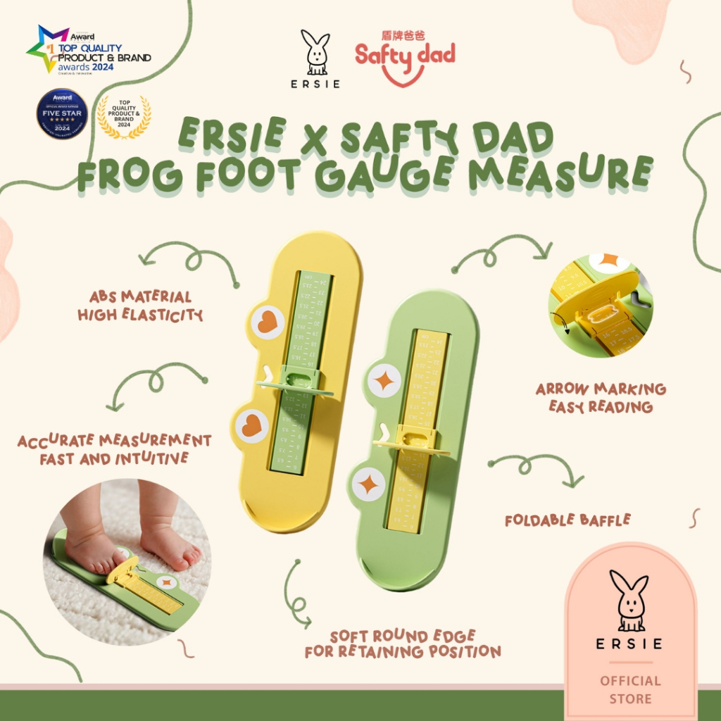 Ersie x Safty Daddy Frog Foot Gauge Measurement | Children's Foot Gauge ...