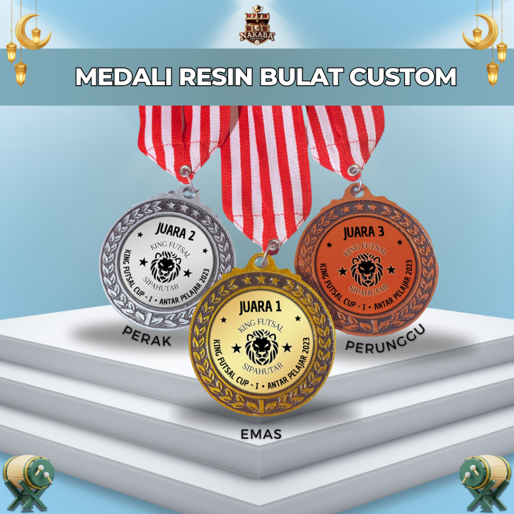 Resin Medal with Round Motif Custom Sticker Plus Rope | Award ...