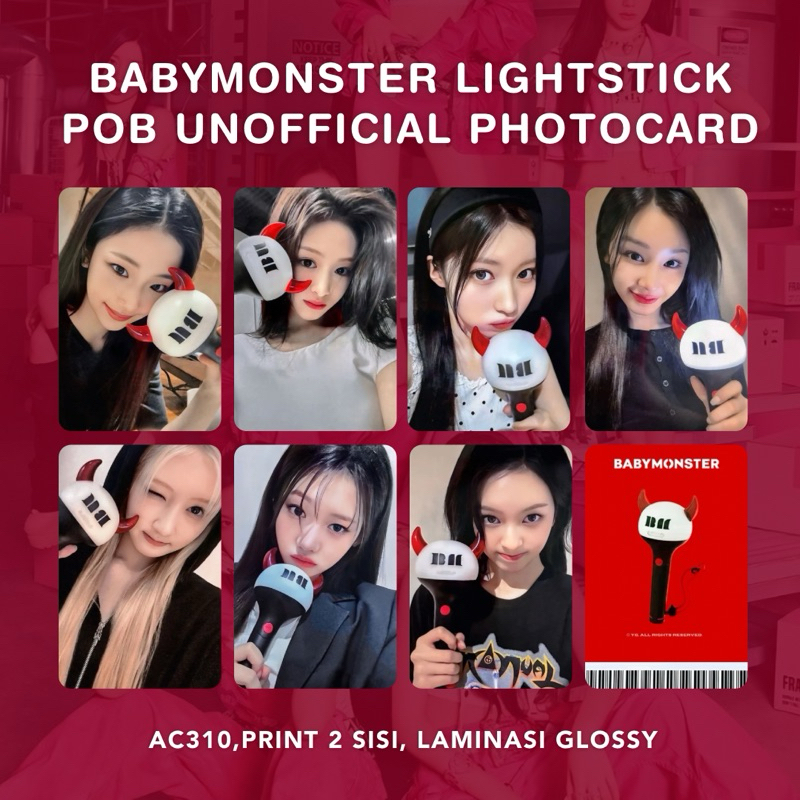 Pob BABYMONSTER 'LIGHTSTICK' UNOFFICIAL PHOTOCARD Offline Online Store Ahyeon Ruka Asa Chiquita ...