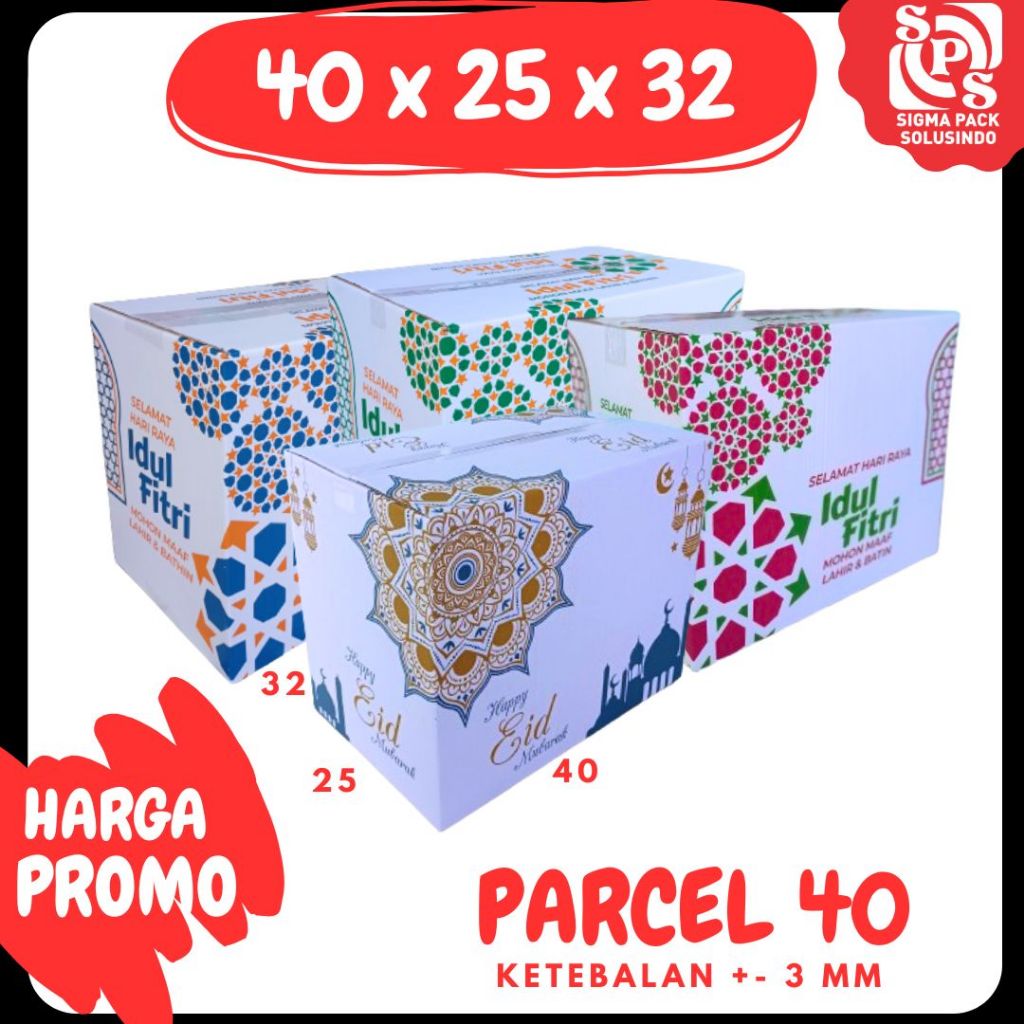 Parcel Cardboard 40 40x25x32 A1 Box Eid Mubarok Box Eid Al-Fitr Packing ...