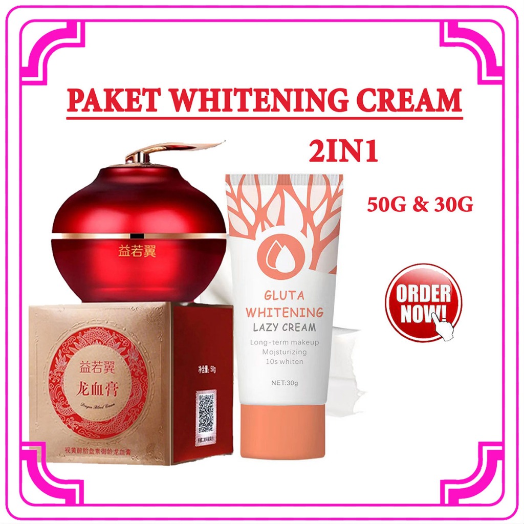 Hb [ PACKAGE ] Lazy Cream Gluta Whitening Cream Moisturizer / Dragon ...
