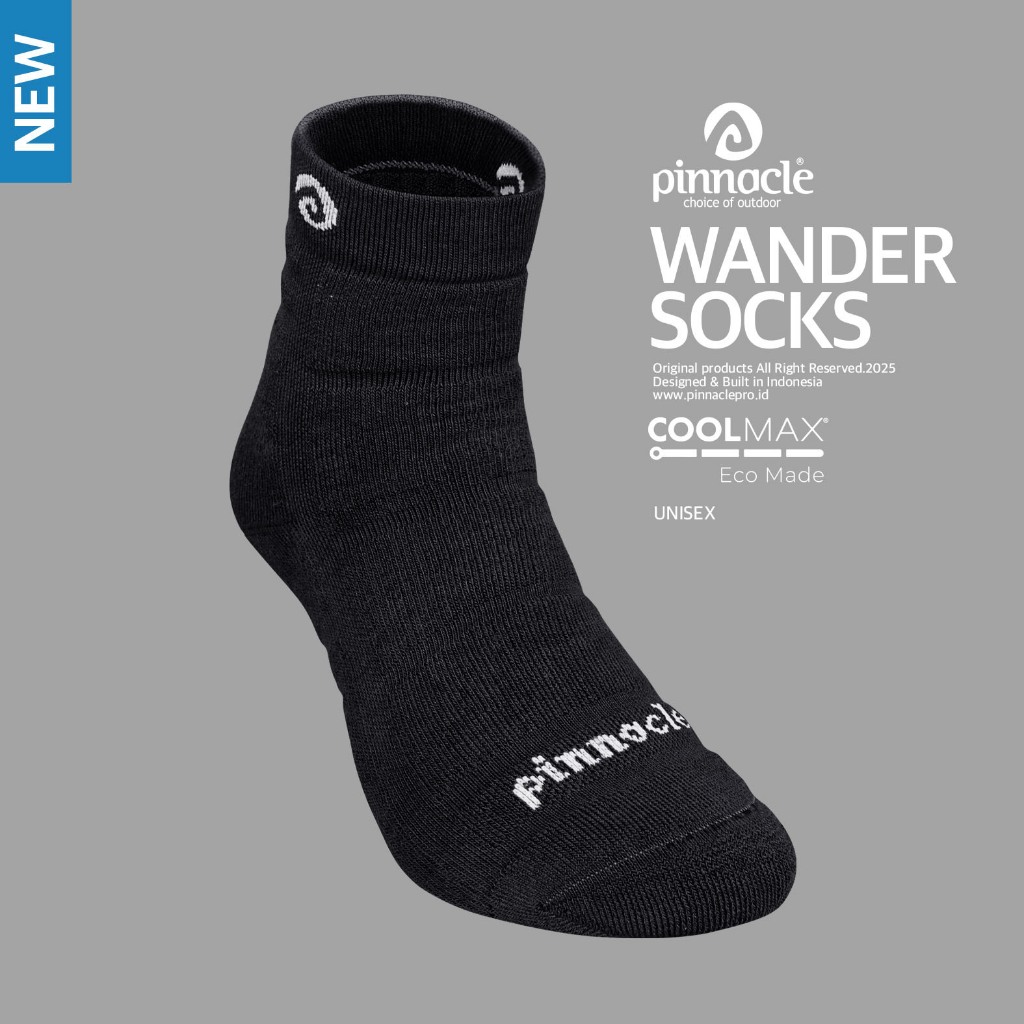 Pinnacle Pro Official Wander Socks Mid Cool Max - Black | Shopee ...