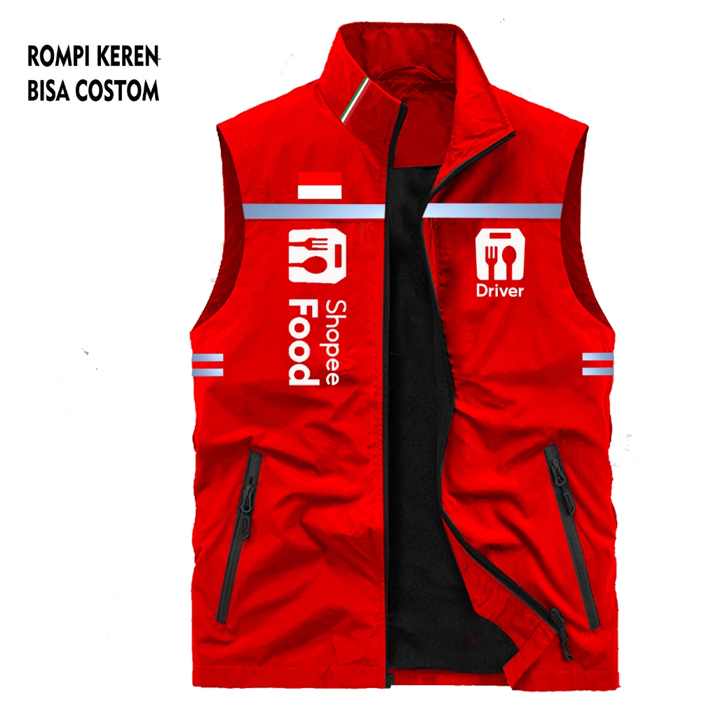 PUTIH Shopee Driver Cool Vests Can Be Customized Food White - jakey ...