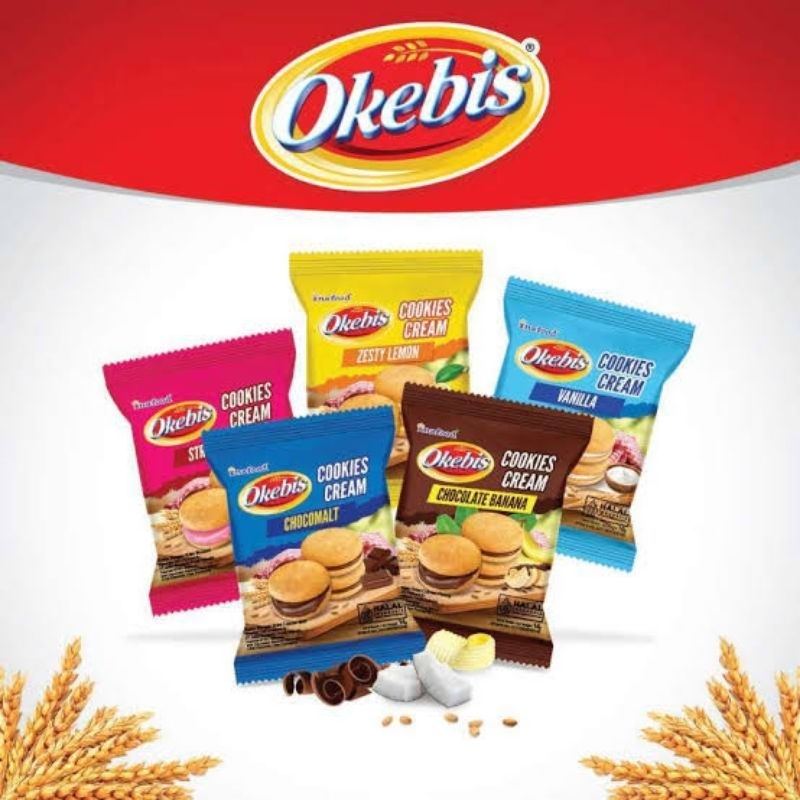 Biskuuit INAFOOD OKEBIS COOKIES CREAM STRAWBERRY FLAVOR | Lemon | Choco ...