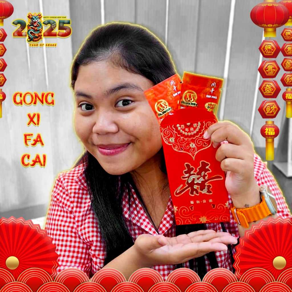 Chinese New Year angpao- Pork jerky-Golden Pork 8g contains 10 sachets ...