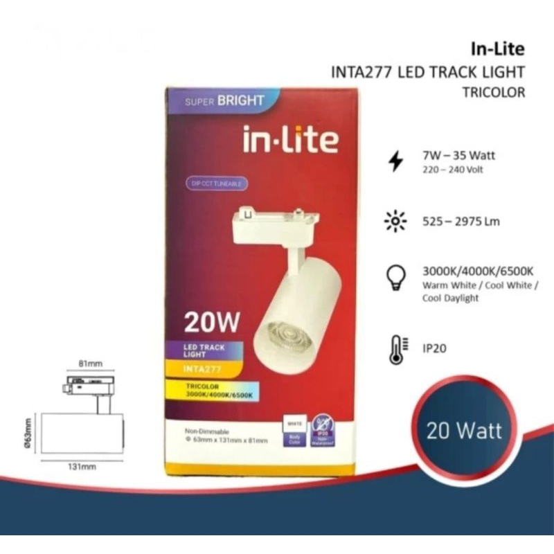 CAHAYA Inlite White Body Rell Track Light Spot Lamp INTA277 Tricolor ...
