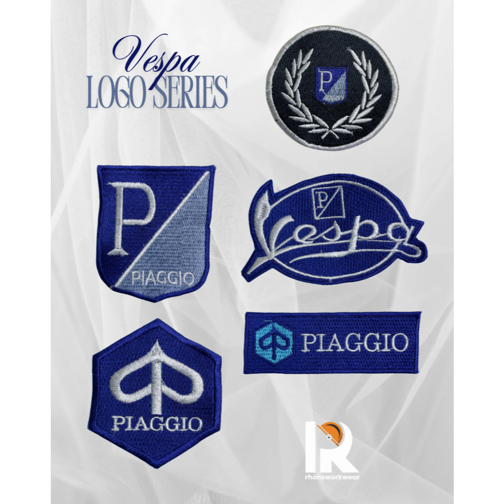 Vespa PIAGGIO LOGO BORDER, Embroidered Emblem/ Piagio patch- Rhons ...