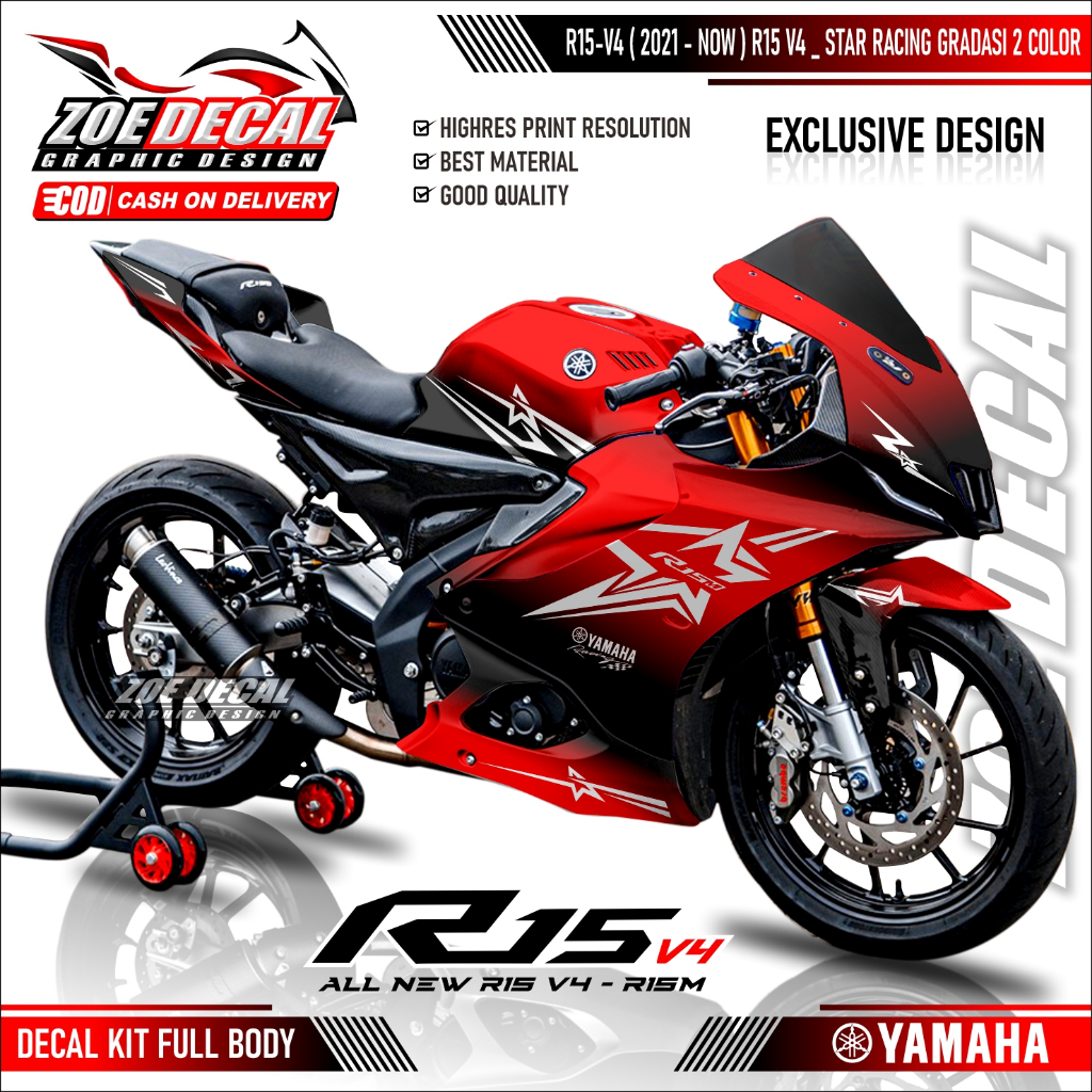 Latest Decal Sticker Full Body YAMAHA R15 V4 ALL NEW YAMAHA R15 V4 ...