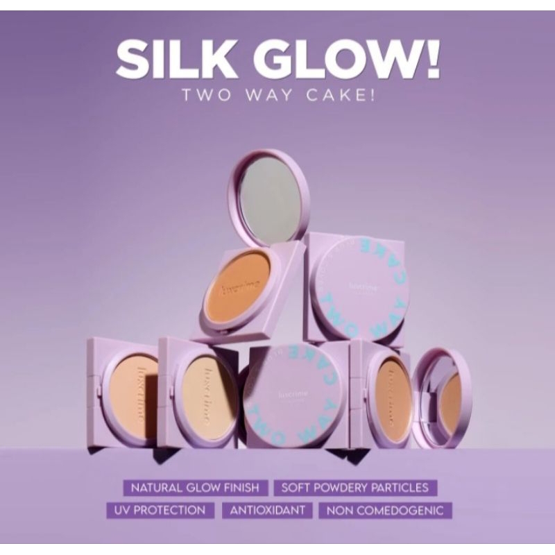 Luxcrime silk glow two way cake 8.5gr / luxcrime two way cake blur ...
