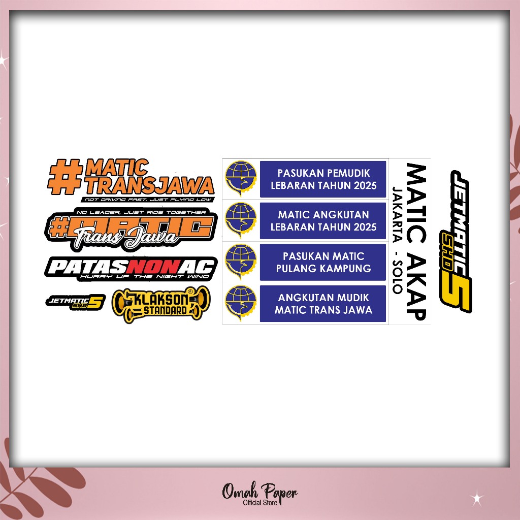 Saving PACKAGE 10 PCS SPECIAL TRANSJAWA MATIC STICKERS EID 2025 I EID ...