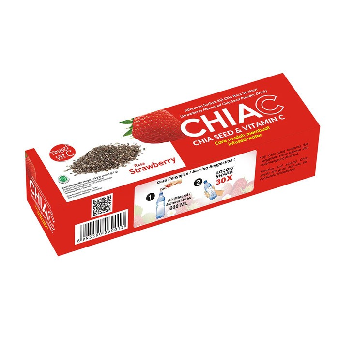 Chia C Strawberry Vitamin C / Seed Powder Drink 5s 35 Gr | Shopee ...